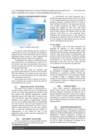 Color Based Authentication Scheme for Publically Disclosable Entities | PDF
