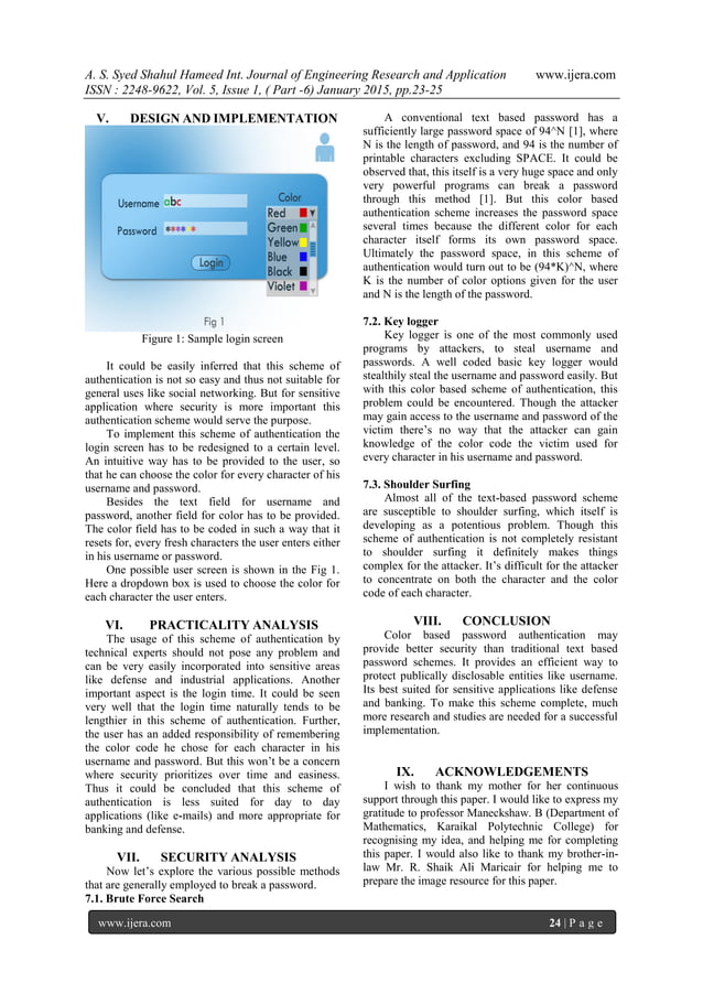 Color Based Authentication Scheme for Publically Disclosable Entities | PDF