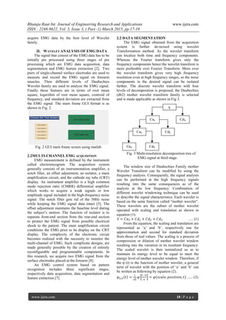 Bio-medical (EMG) Signal Analysis and Feature Extraction Using Wavelet Transform | PDF