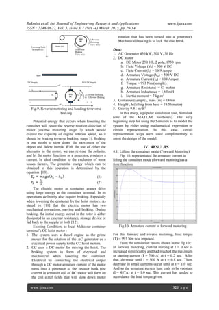 Forward and Reverse Motoring of DC Hoist Motor on Container Crane (CC ...