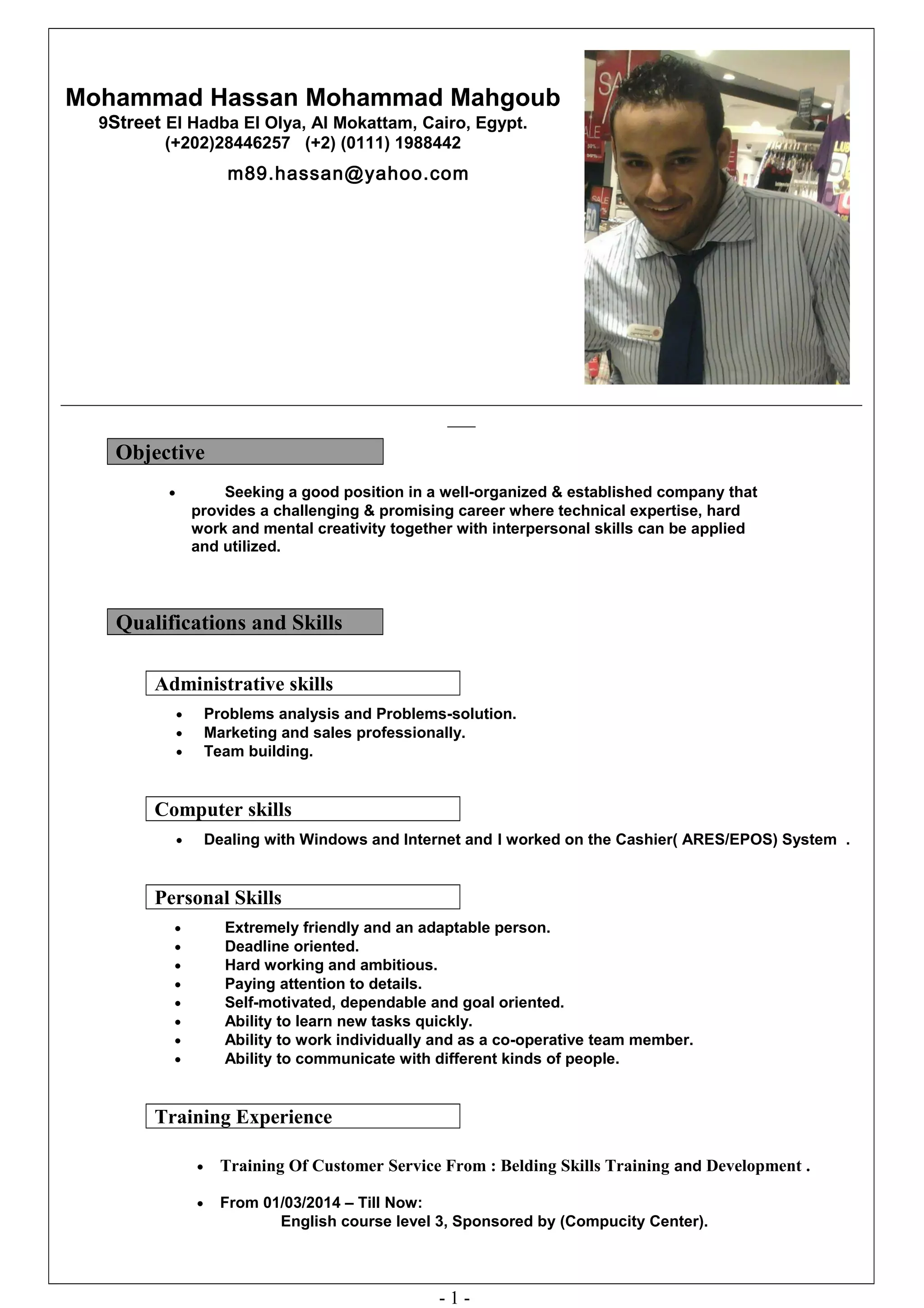 CV. Mohammad Hassan | PDF | Free Download