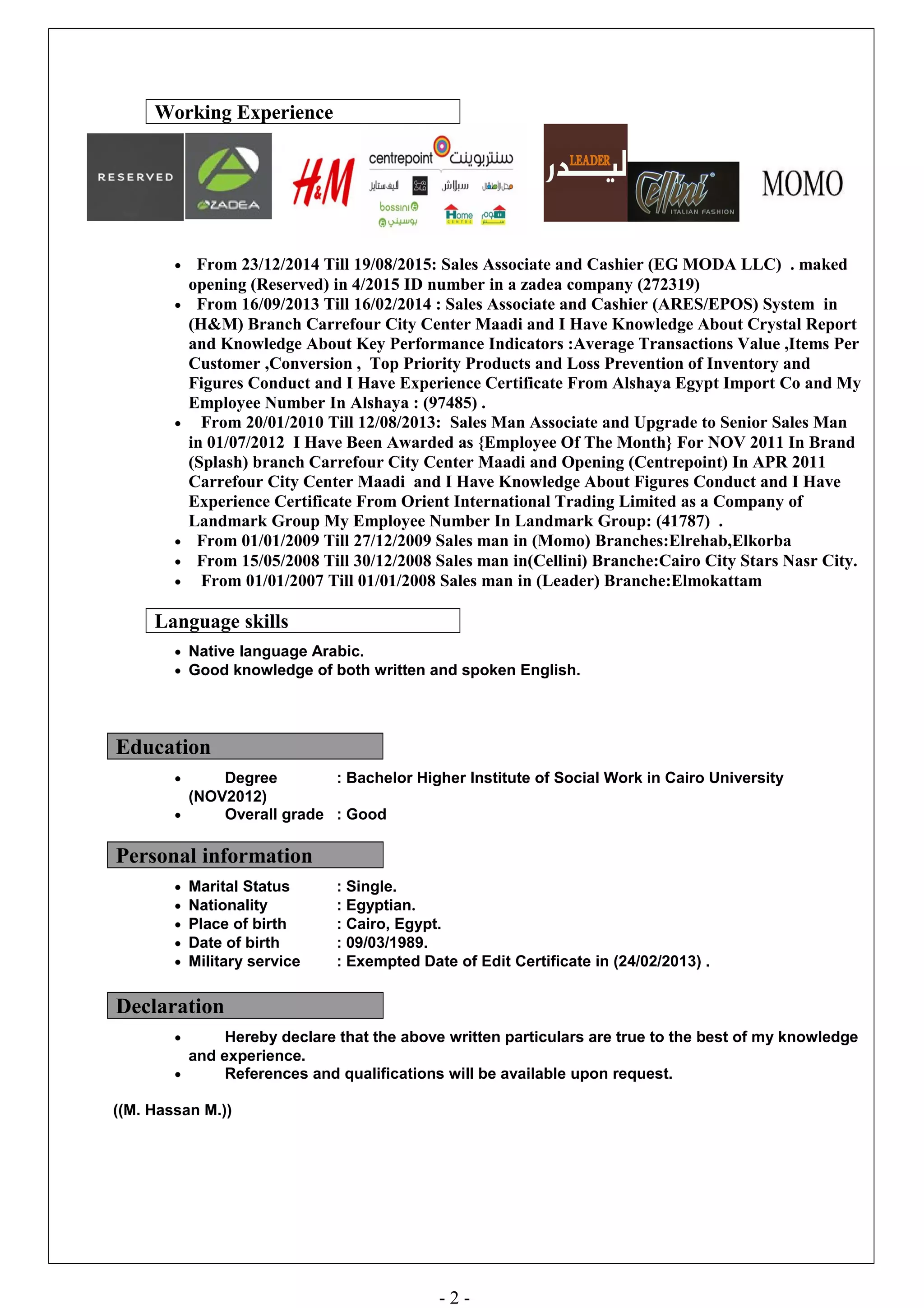 CV. Mohammad Hassan | PDF