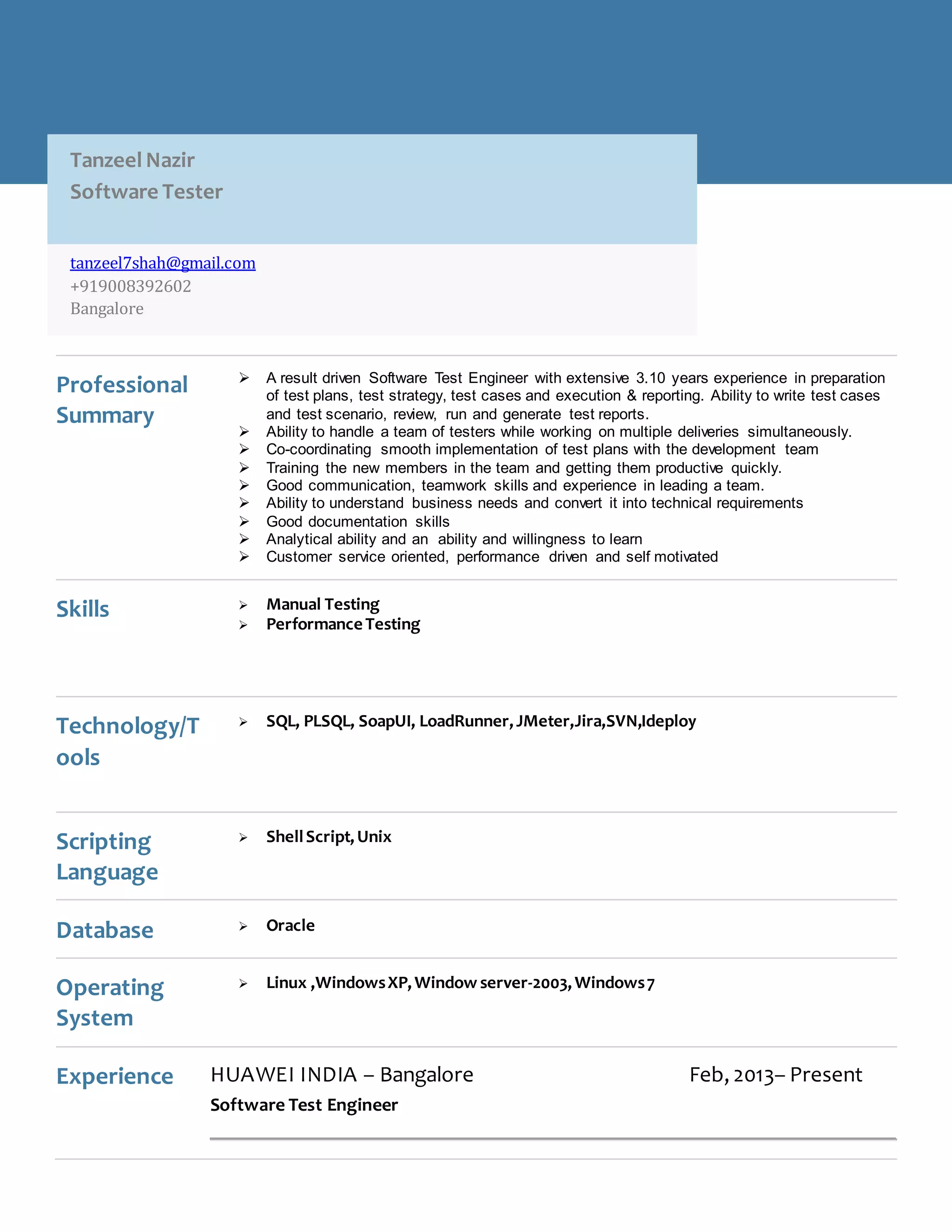 Tanzeel Nazir Resume | PDF