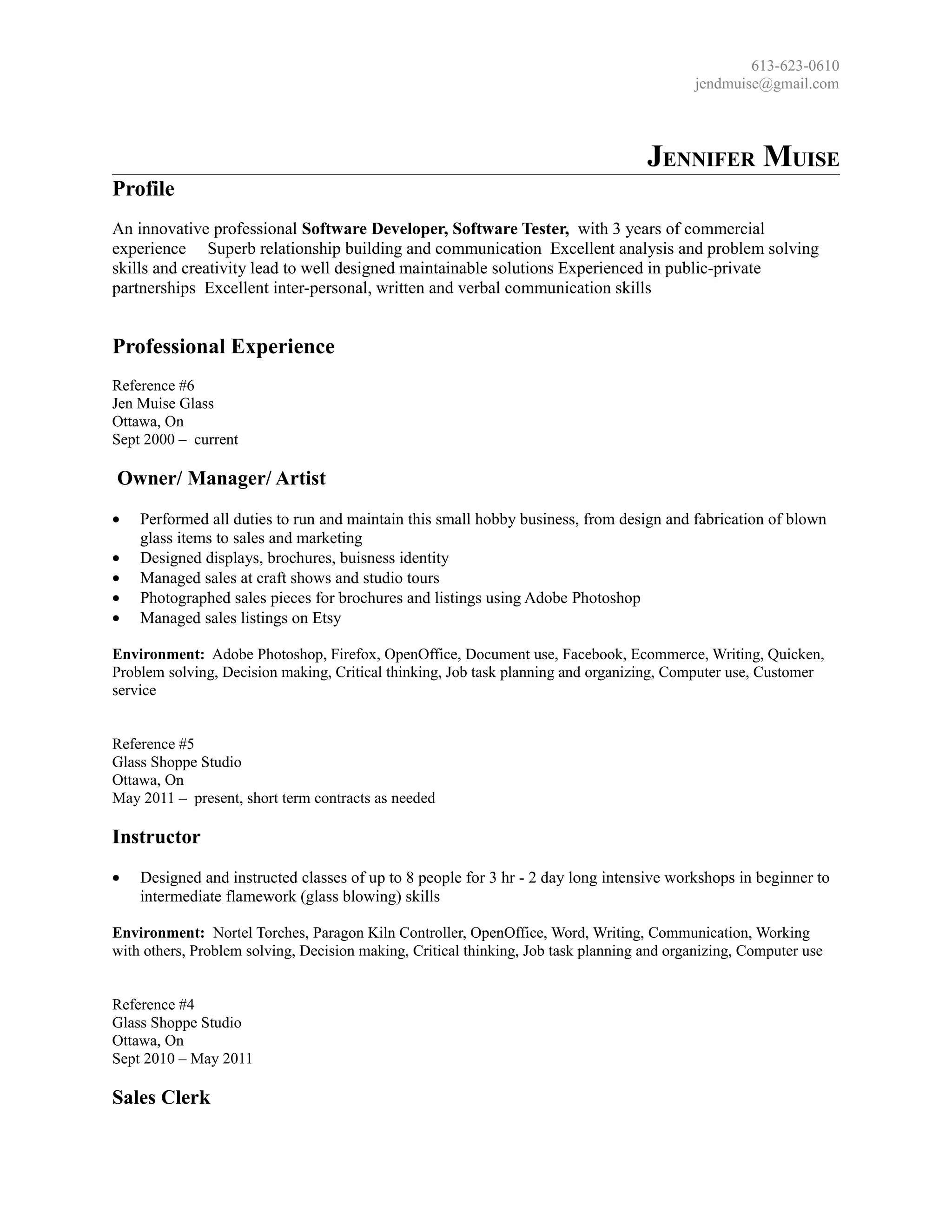 JenDResume2014eformat | PDF