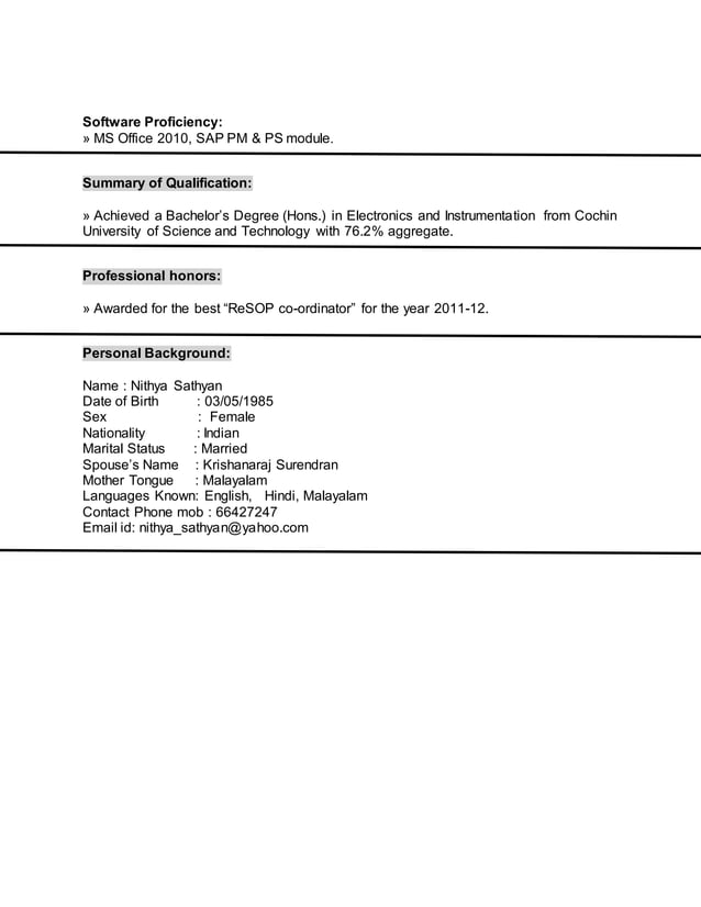 Nithya resume | DOCX
