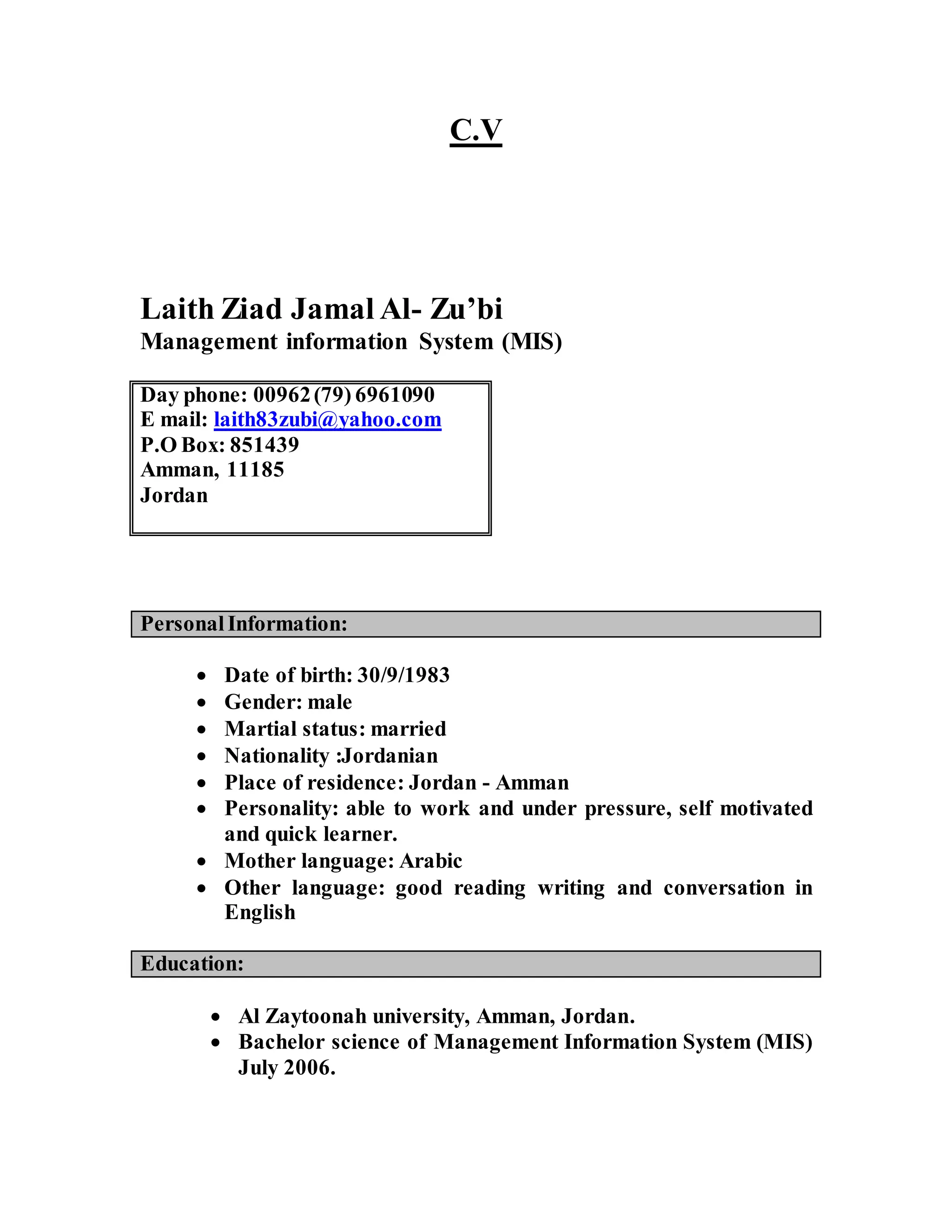 laith c.v | PDF