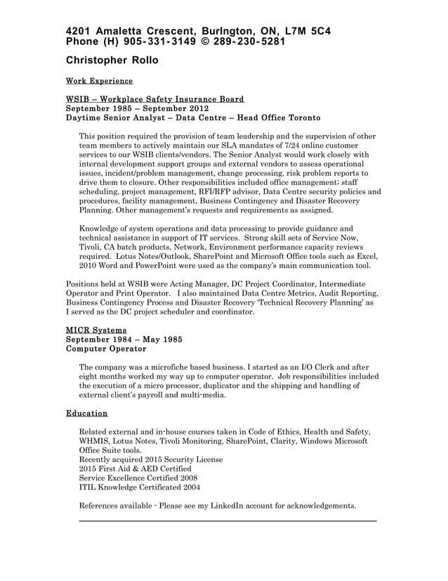 2015 Chris Rollo Resume | PDF
