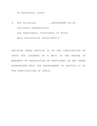 Parties in Writ Criminal petition no. 136 of 2016 before Supreme Court ...