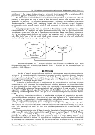 The Effect of Incentives And Job Enthusiasm To Productivity of Go-Jek ...