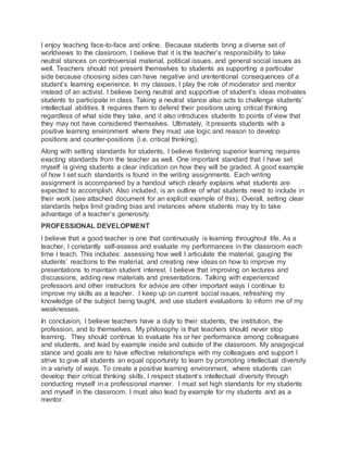 Teaching Philosophy - Doretha Smith | DOCX