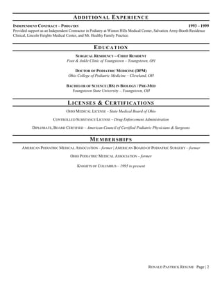 Ron Pastrick Resume 2016 | PDF