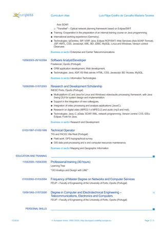 CV-Europass-LuisTavares-EN | PDF
