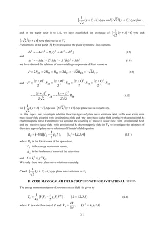 -type and -type four dimensional plane wave solutions of Einstein's ...