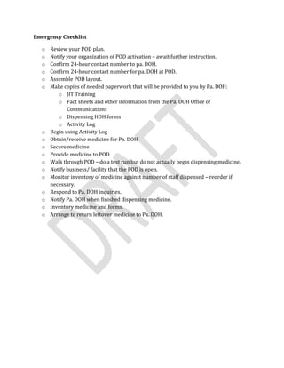 POD PLAN DOCUMENTS | PDF