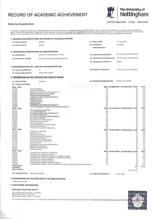 degree & transcript | PDF
