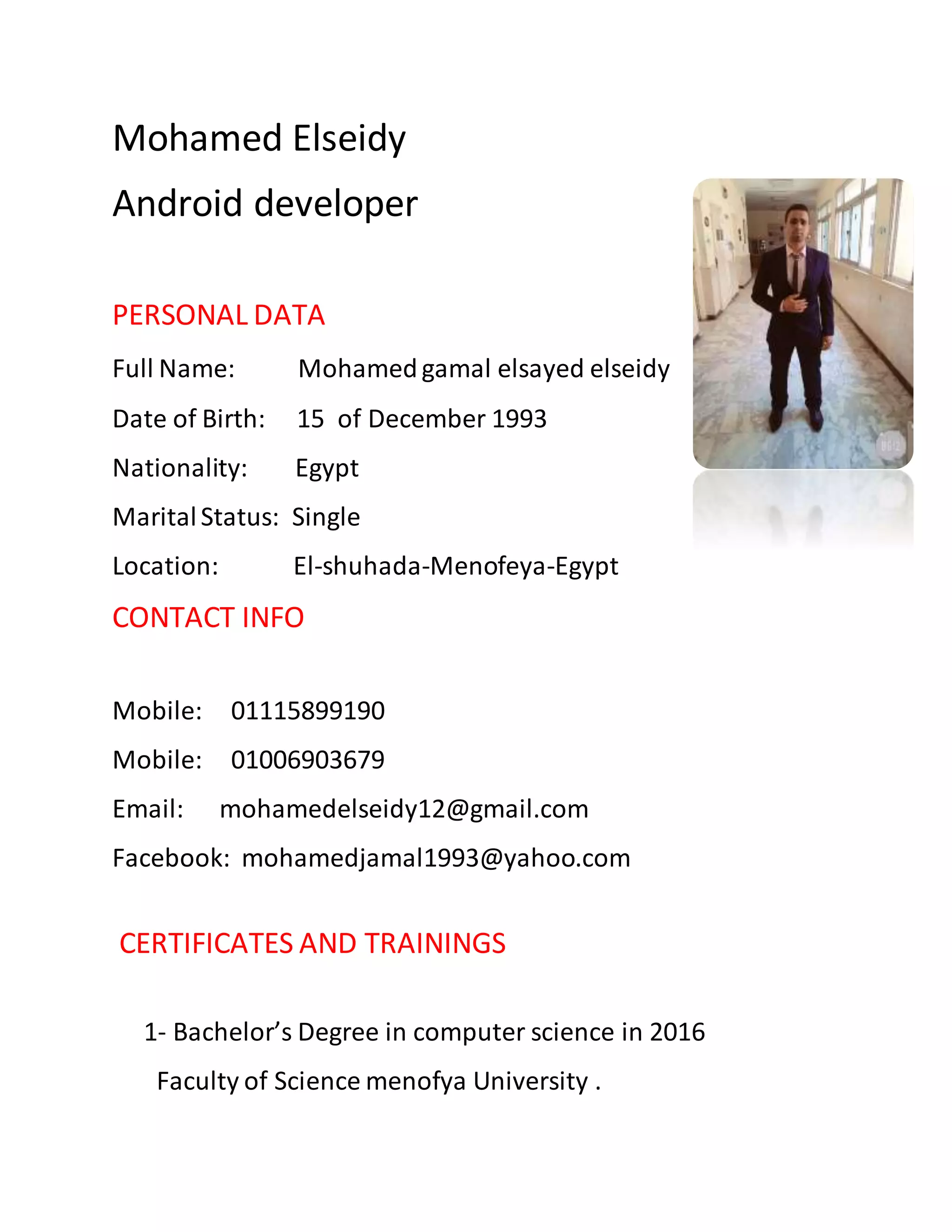 mohamed gamal elseidy cv | PDF