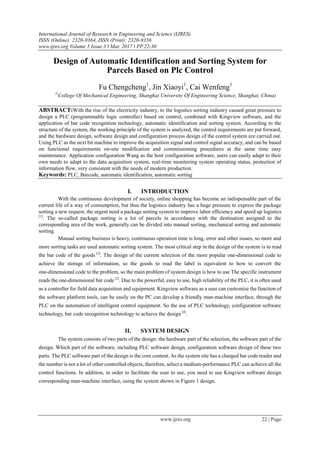 Design of Automatic Identification and Sorting System for Parcels Based ...