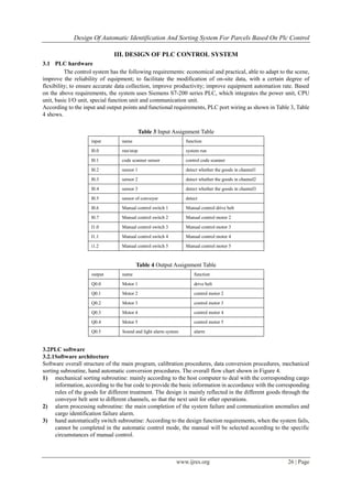 Design of Automatic Identification and Sorting System for Parcels Based ...