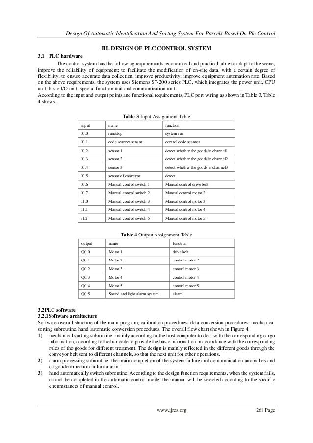 Design of Automatic Identification and Sorting System for Parcels Bas…