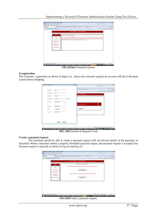 Implementing a Secured E-Payment Authorisation System Using Two-Factor Authentication (T-FA) | PDF