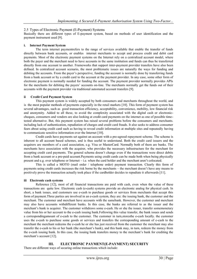 Implementing a Secured E-Payment Authorisation System Using Two-Factor Authentication (T-FA) | PDF