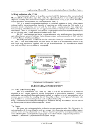 Implementing a Secured E-Payment Authorisation System Using Two-Factor Authentication (T-FA) | PDF