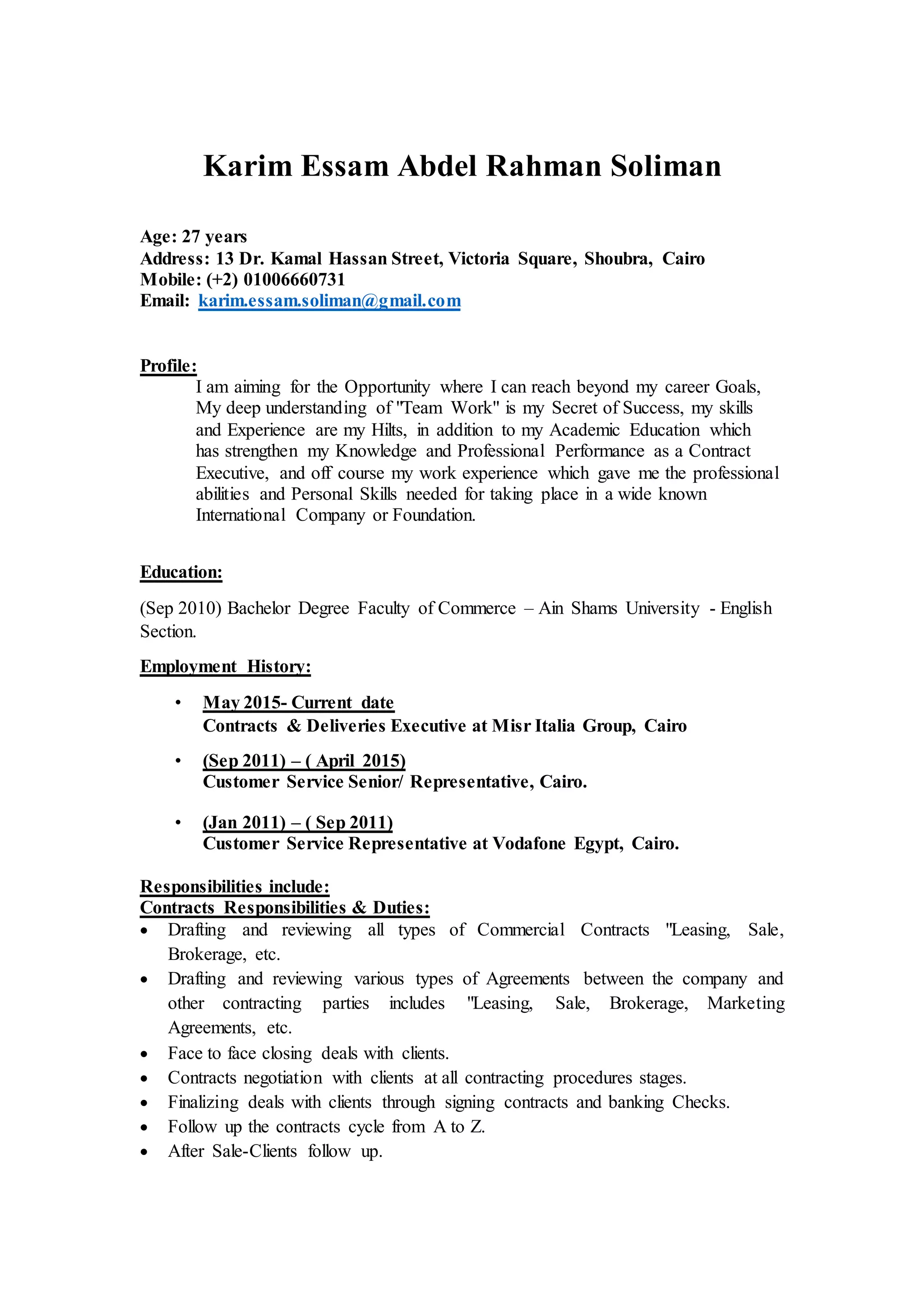 Karim CV 2016 | DOCX