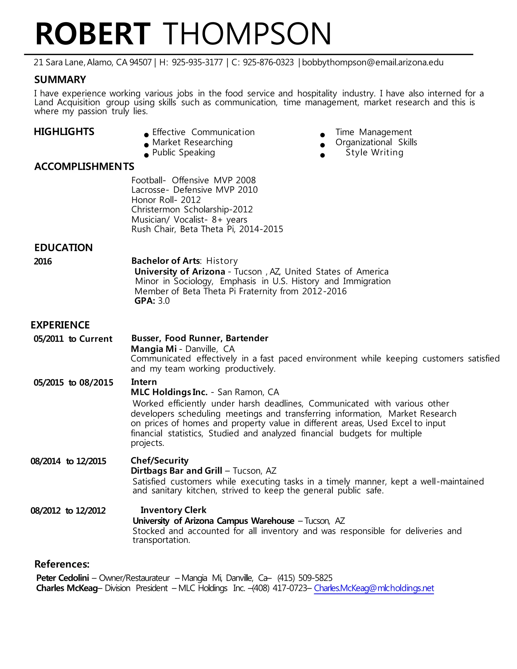 Robert Thompson Resume 1 | DOCX