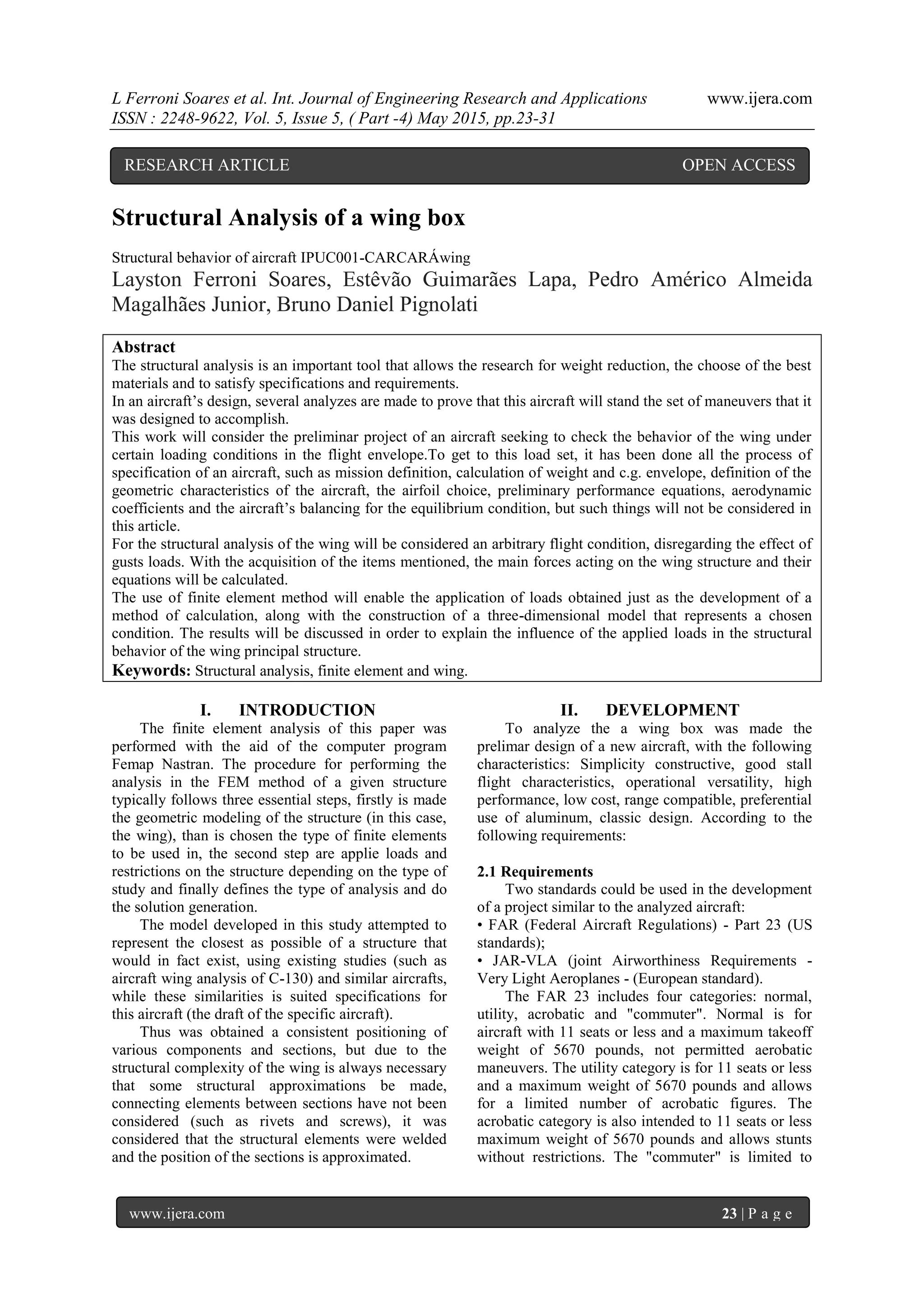 Structural Analysis of a wing box | PDF