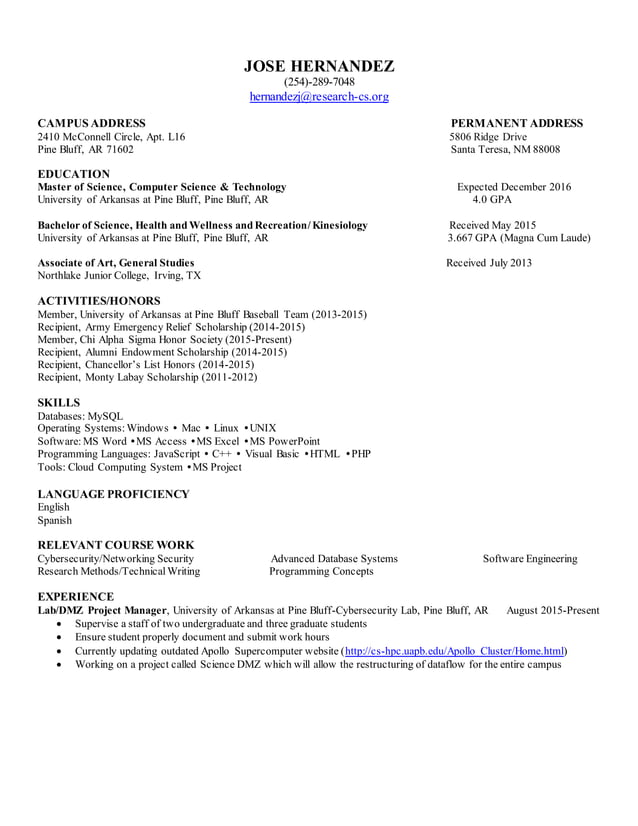 JOSE HERNANDEZ Resume | PDF