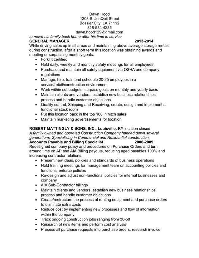 Dawn Hood New Resume | PDF