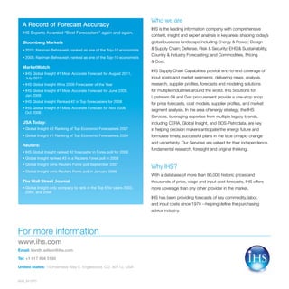 Brochure_IHS Cost and Procurement Solutions Upstream Oil and Gas | PDF