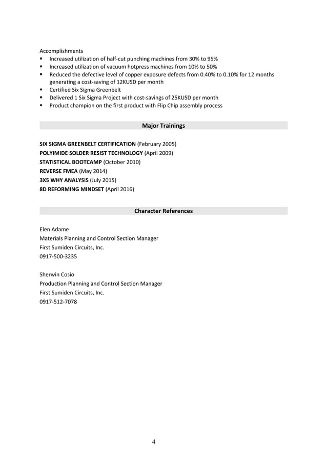 CV_Mark Anthony De Jesus | DOC | Manufacturing Industry | Industries