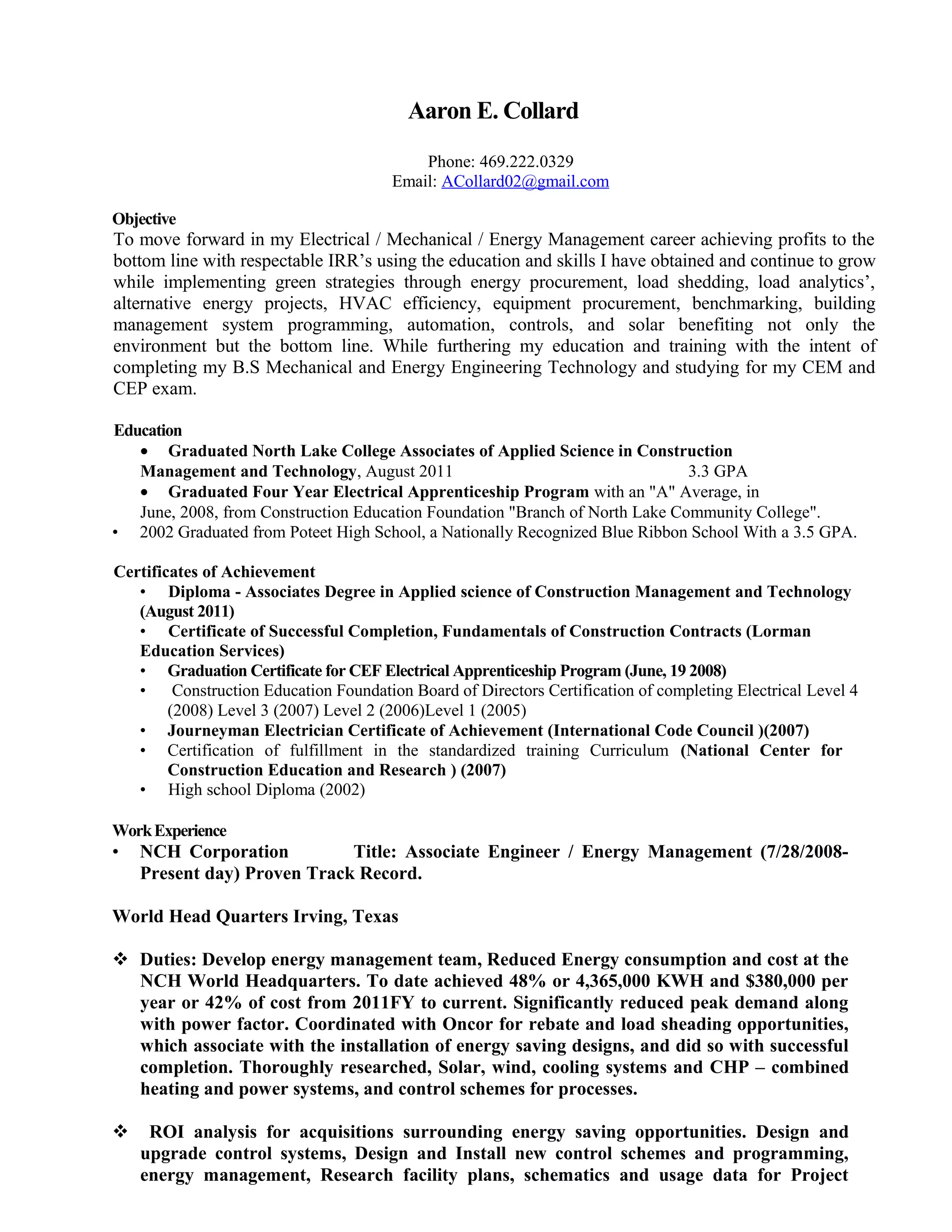 resume - Aaron Collard | PDF