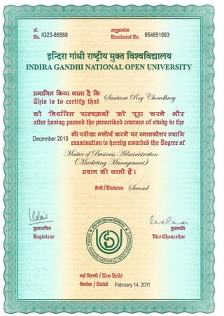 MBA Certificate | PDF