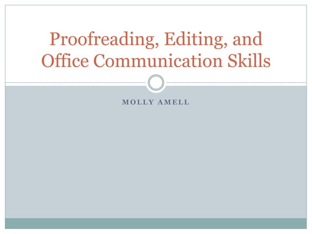 Proofreading and Editing | PPTX