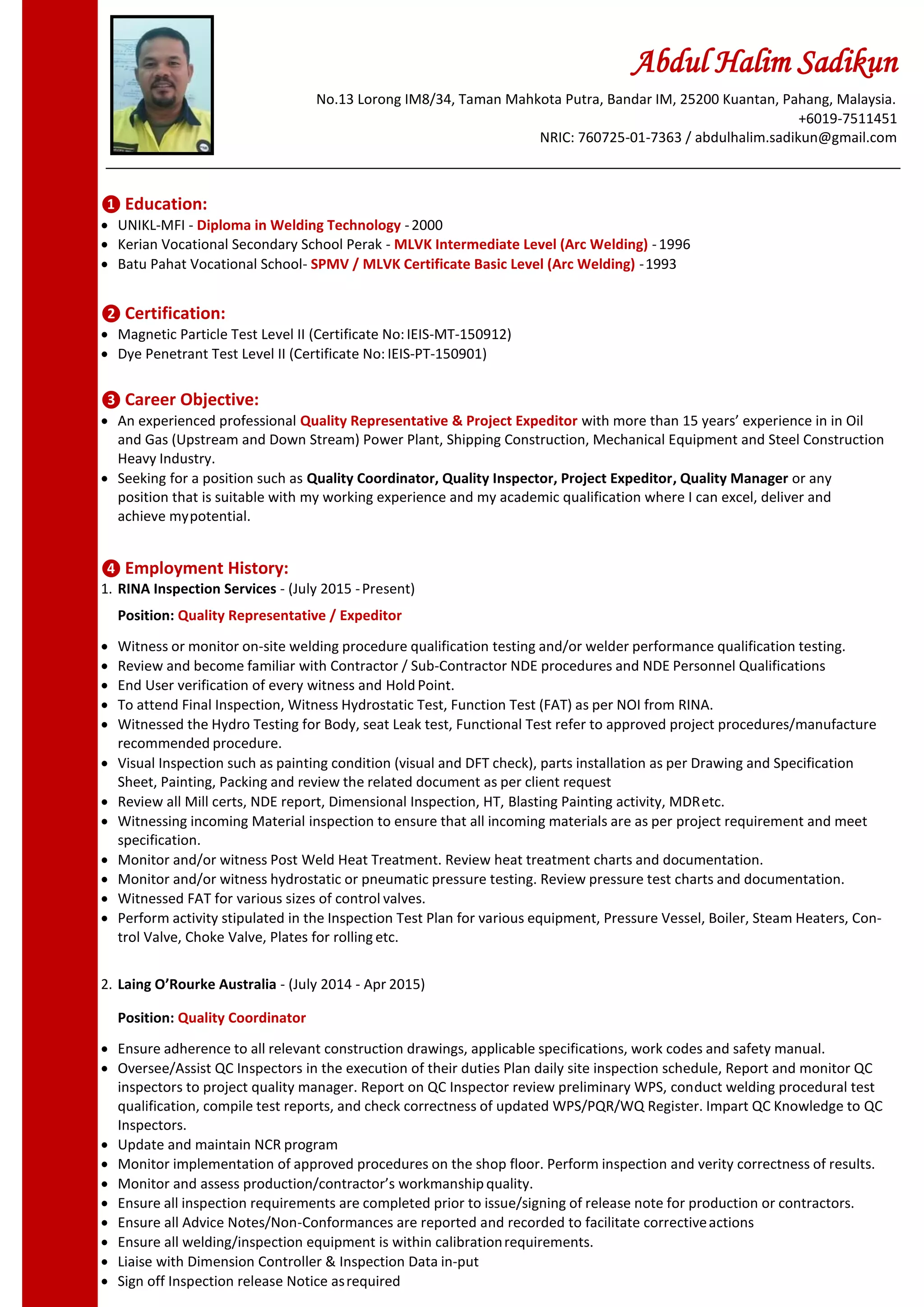 Abdul Halim Sadikun - Resume 2016 (1) | PDF