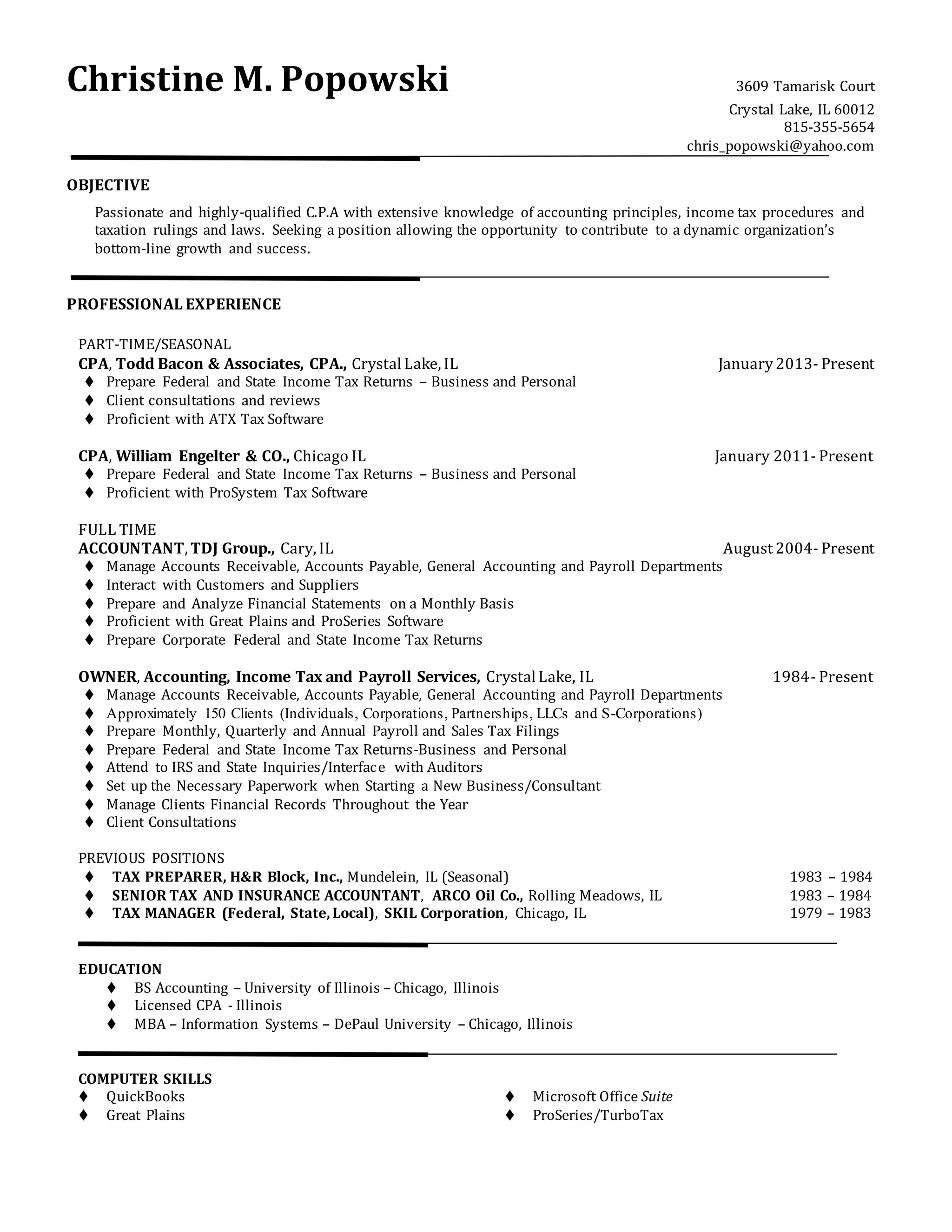 Christine M. Popowski Resume 2016 | PDF