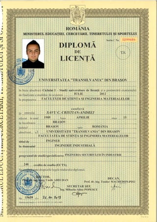 Bachelor's Degree - Industrial Safety Engineer | PDF