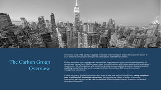 The Carlton Group - Real Estate Private Equity Banker | PDF