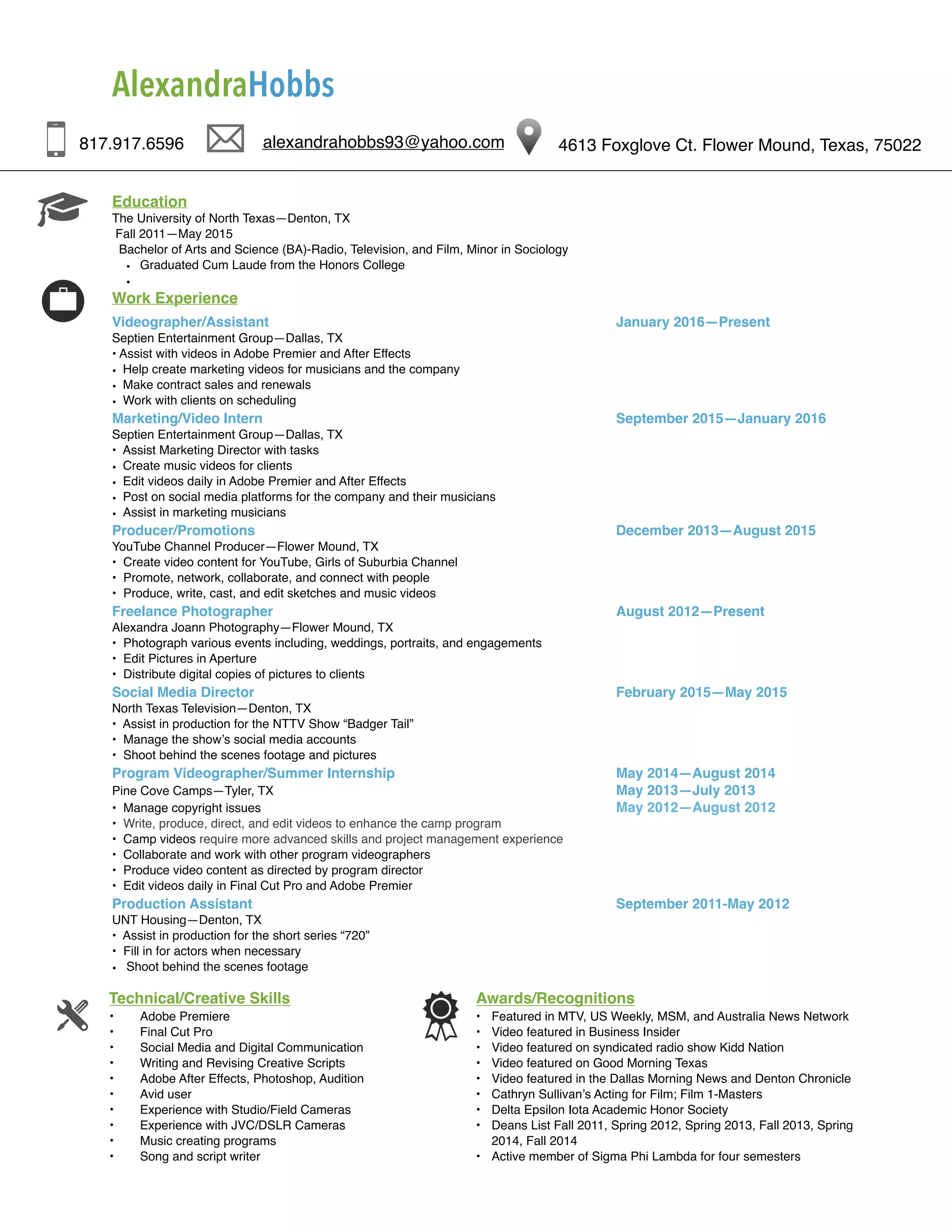 Alexandra Hobbs - Resume | PDF