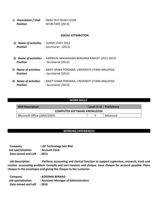 resume nor fatihah bt muhammad | DOC