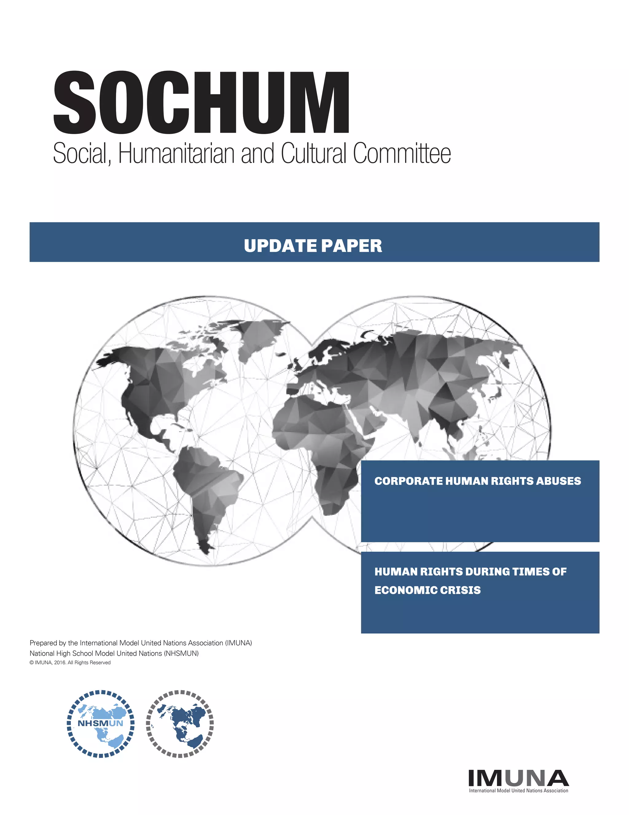 NHSMUN 2016 SOCHUM Update Paper | PDF