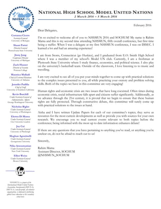 NHSMUN 2016 SOCHUM Update Paper | PDF