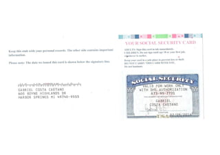 Social Security Card Back Template