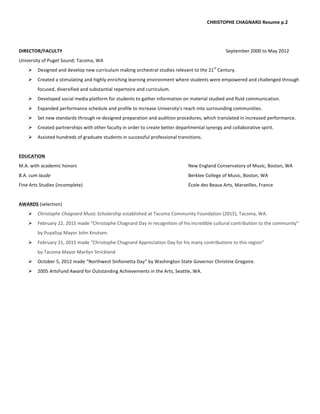 CHRISTOPHE CHAGNARD Resume | PDF | Business | Business and Finance