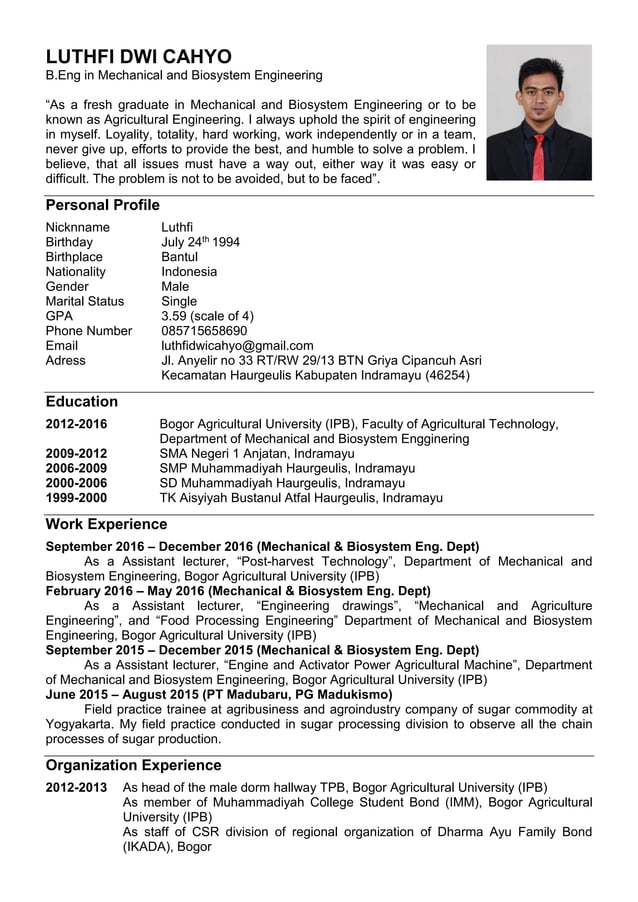CV Luthfi Dwi Cahyo | PDF