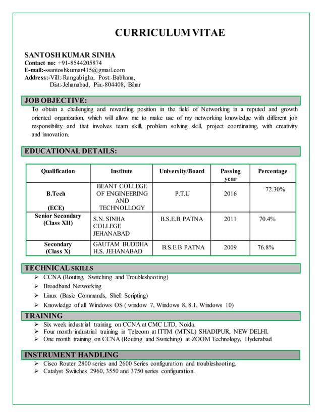 Santosh CV | PDF