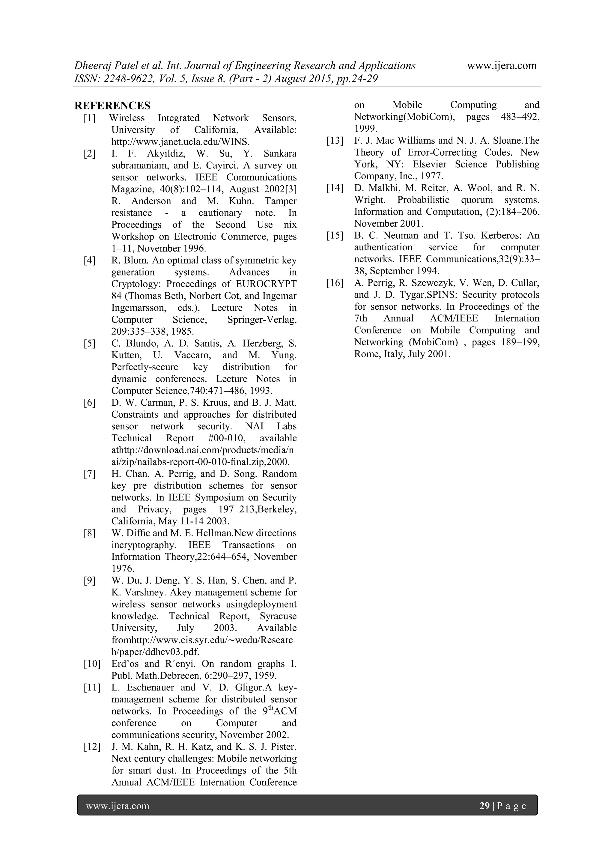 A Modified Pair Wise Key Distribution Schemes and There Effect On ...