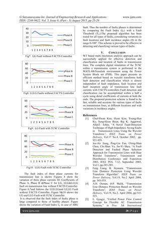 Wavelet Based Fault Detection, Classification in Transmission System with TCSC Controllers | PDF